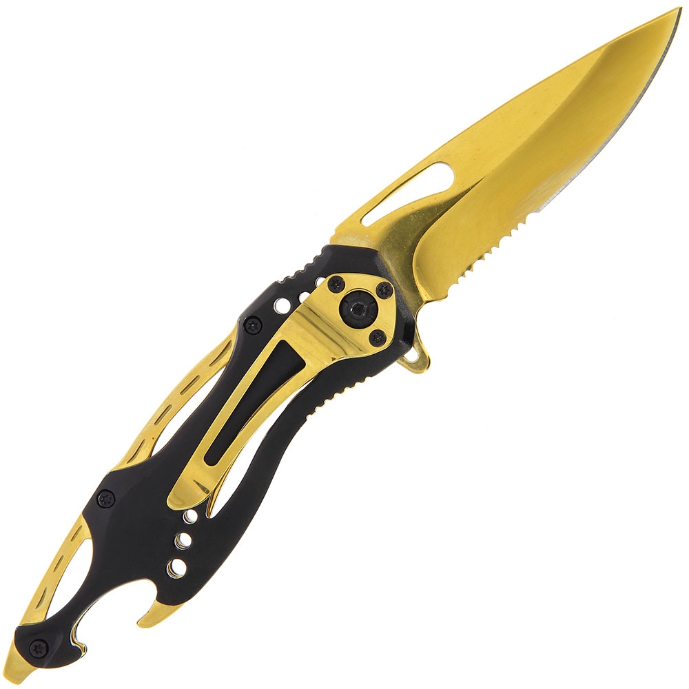 Golan Black Gold Folding Knife | Knifewarehouse
