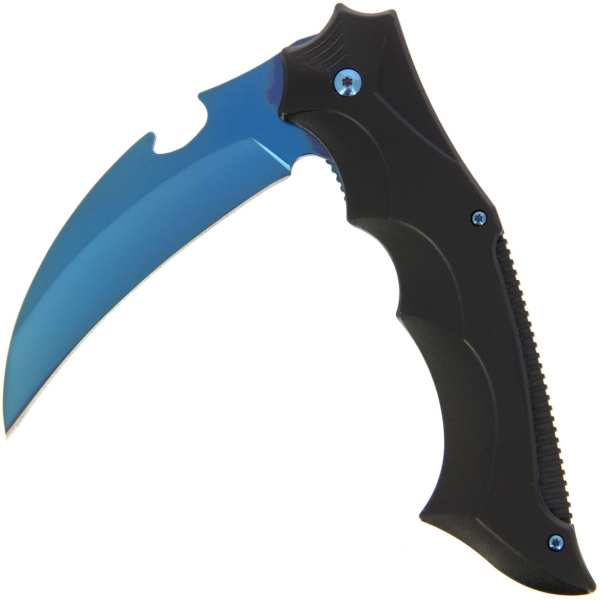 Eye-Catching Karambit Folding Knife – Blue | Knifewarehouse