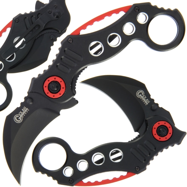 Golan Karambit Lock Knife Black & Red | Knifewarehouse
