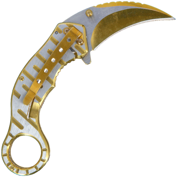 Gold Anodized Locking Karambit | Knifewarehouse