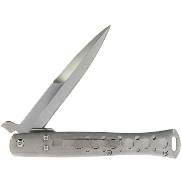 Large Chrome Stiletto Lock Knife | Knifewarehouse