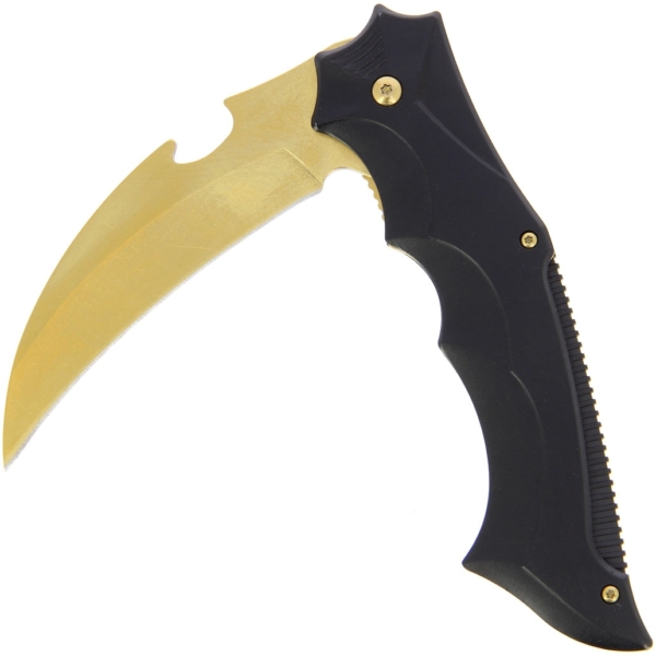 Eye-Catching Karambit Folding Knife – Gold | Knifewarehouse